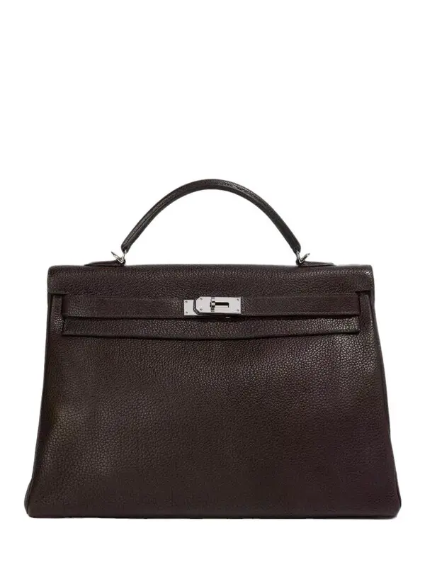Hermès 40 Kelly Leather Tote Bag - Brown