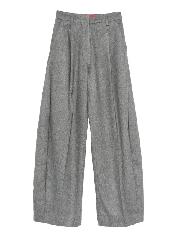 THELATEST E-billie Pleated Wool Felted Wide-leg Trousers - Grey