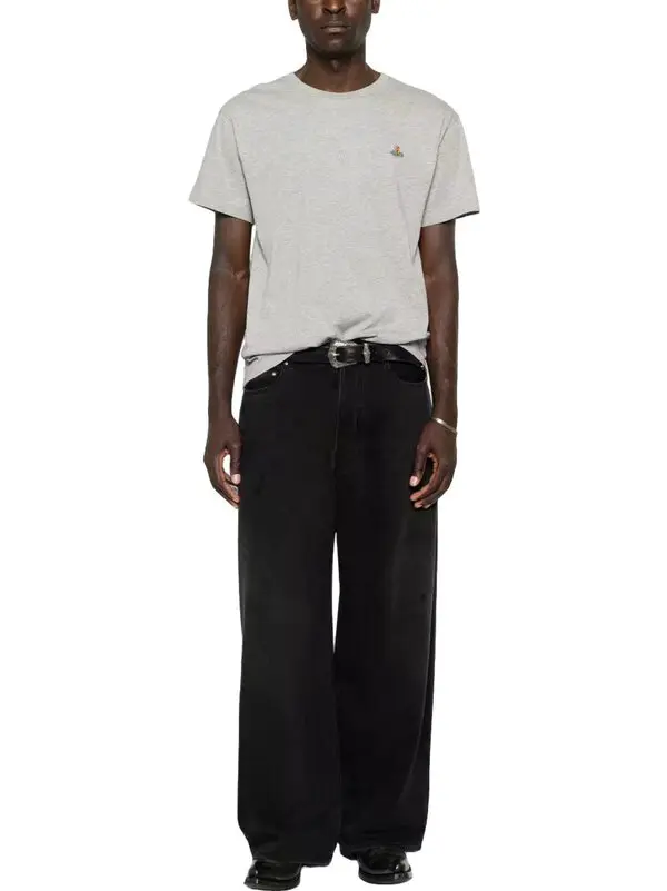 VIVIENNE WESTWOOD Orb-embroidered T-shirt - Grey