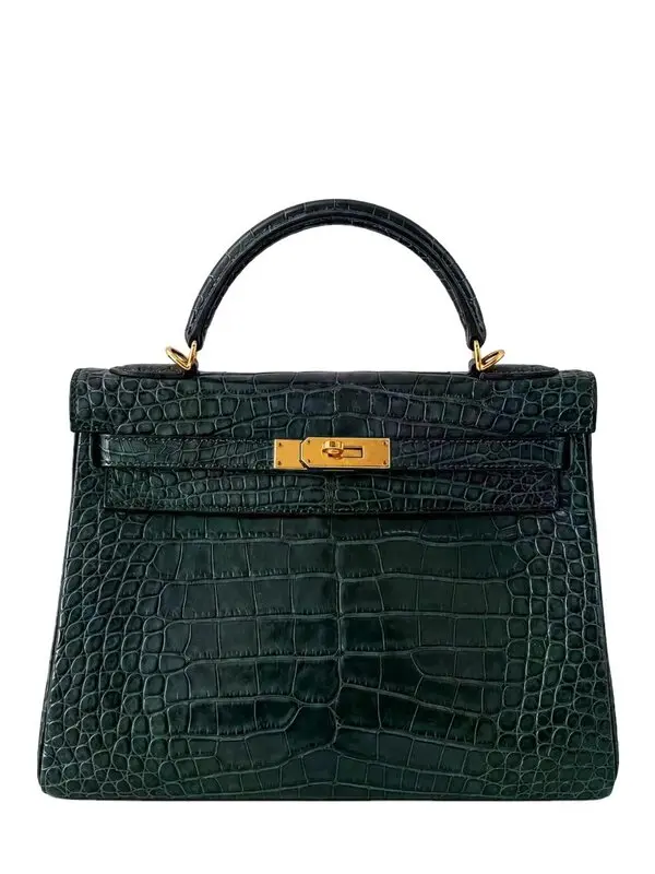 Hermès 32 Kelly Leather Tote Bag - Green