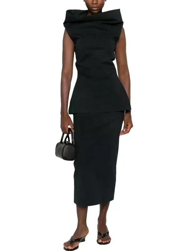 Issey Miyake Asymmetric Neck Sleeveless Top - Blue