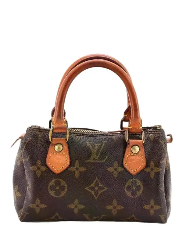 LOUIS VUITTON Speedy Mini Hl Handbag Monogram Canvas Satchel - Brown