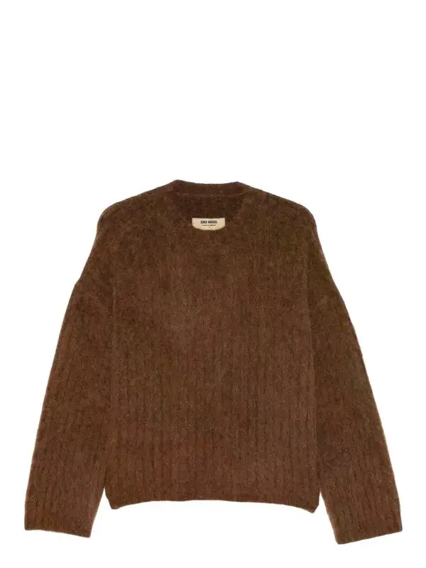 UMA WANG Brushed Crew Neck Sweater - Brown