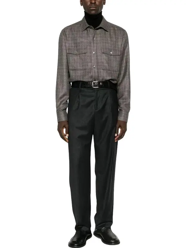 Agnona Pleated-front Tailored Trousers - Grey