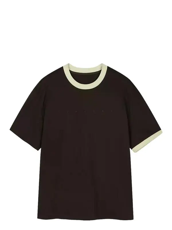 CROQUIS Embroidered-detail Tee - Brown