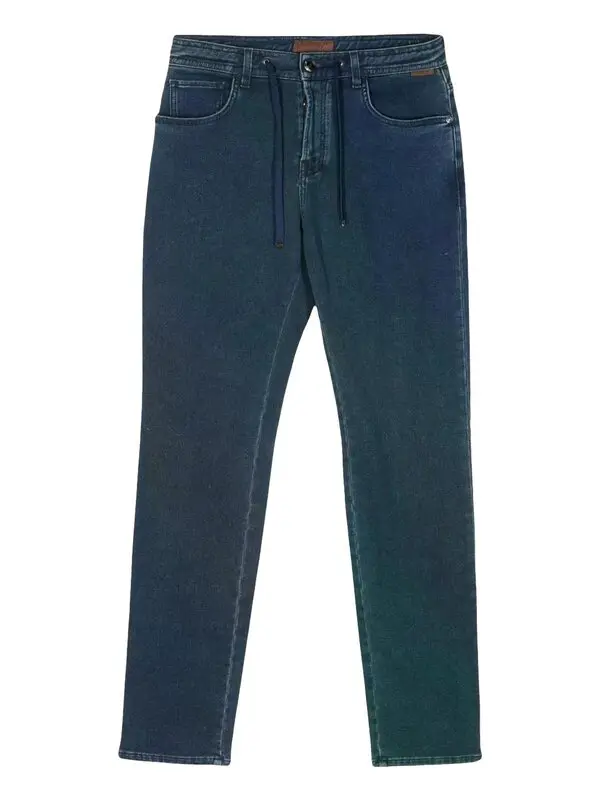 Corneliani Drawstring Straight-leg Jeans - Blue
