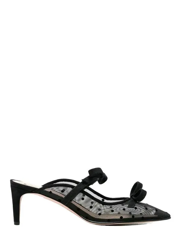 Red Valentino Pointed-toe Bow-detail Mules - Black