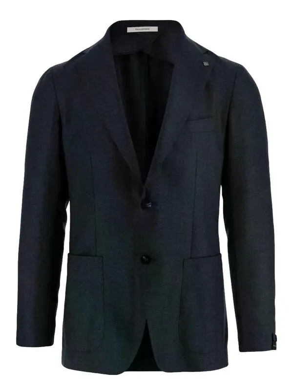 Tagliatore Single-breasted Patch-pocket Blazer - Blue