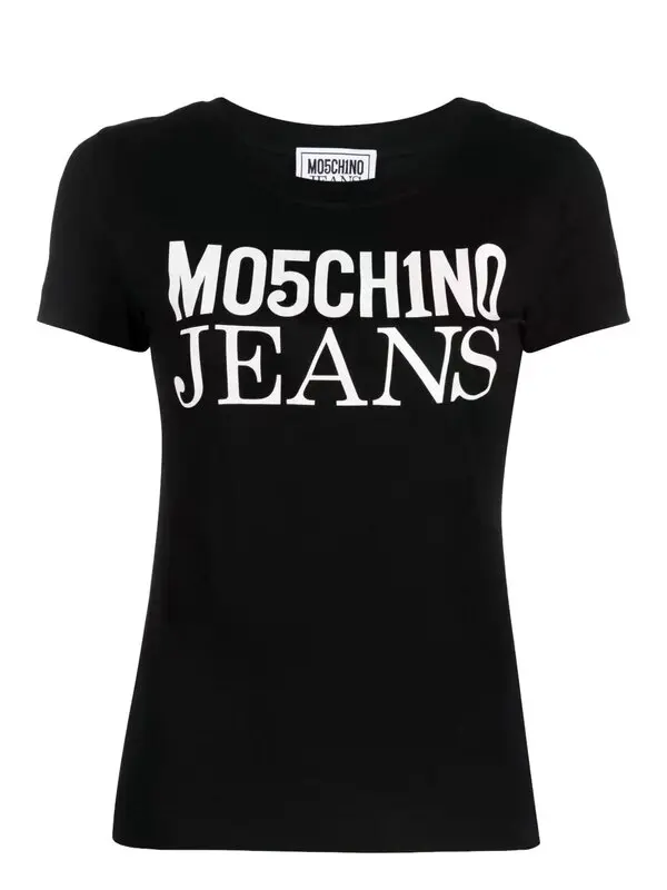 Moschino Logo Print Cotton T-shirt - Black