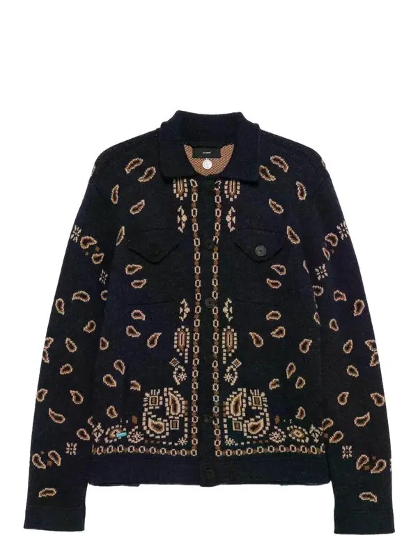 Alanui Button-up Cardigan With Paisley Print - Blue