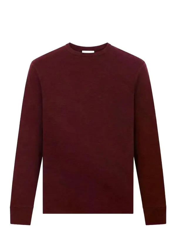 SUNFLOWER Long-sleeve Crew Neck Sweater With Slub Texture - Red