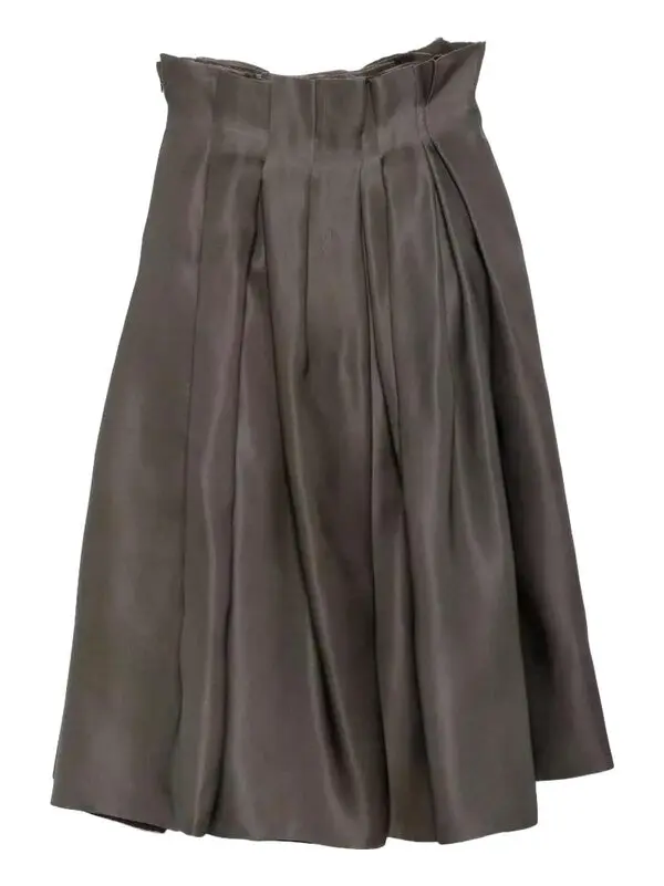 Khaite Astrid Paperbag-waist Pleated Midi Skirt - Grey