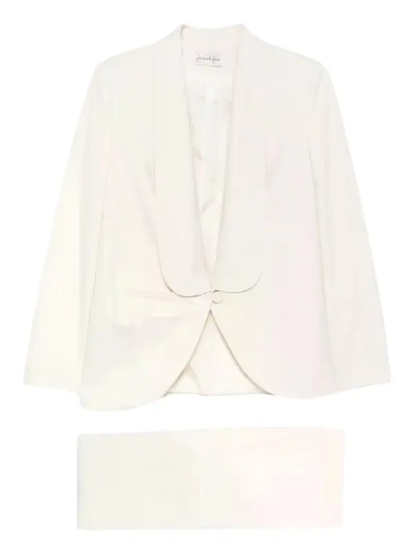 JE SUIS LE FLEUR Single-breasted Suit With Shawl Lapels - Neutrals