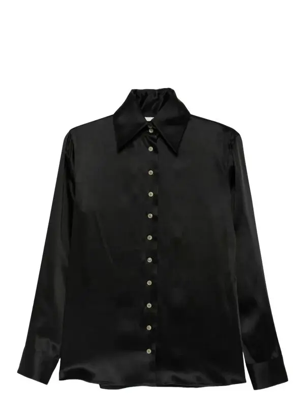 Khaite Ivy Satin Shirt - Black