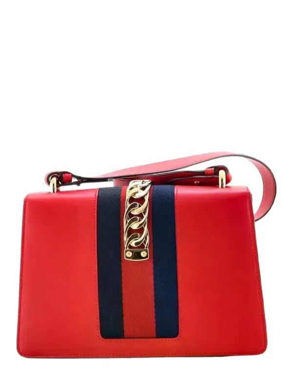 Gucci Sylvie Leather Small Shoulder Bag - Red