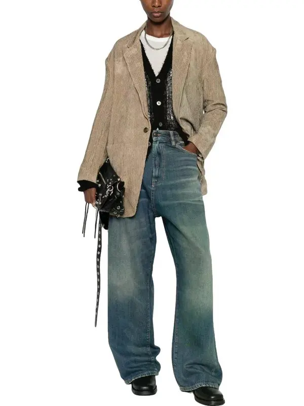 R13 Single-breasted Corduroy Oversized Blazer - Neutrals