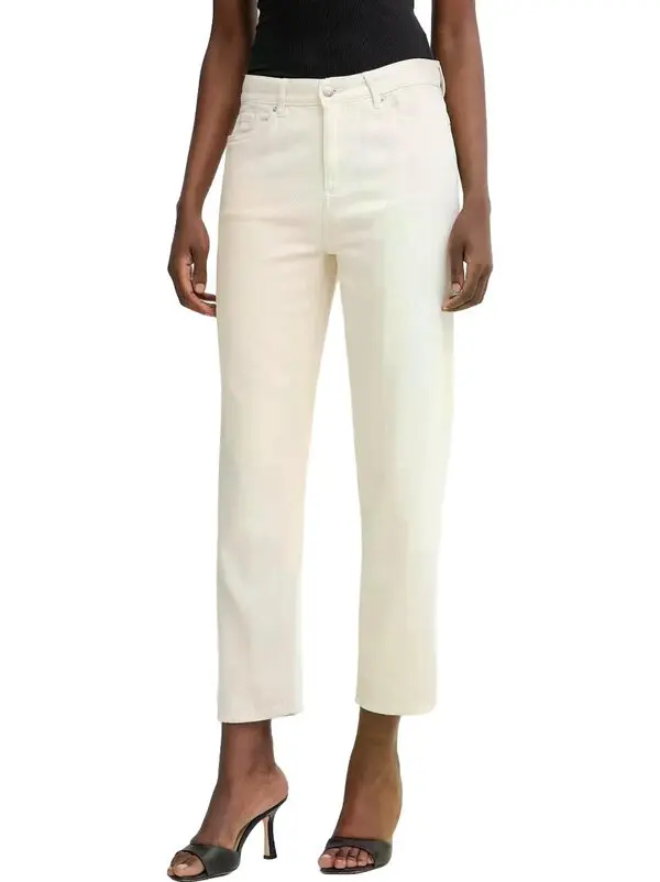 Armani Exchange Straight Leg Jeans With Rear Logo Patch - Neutrals