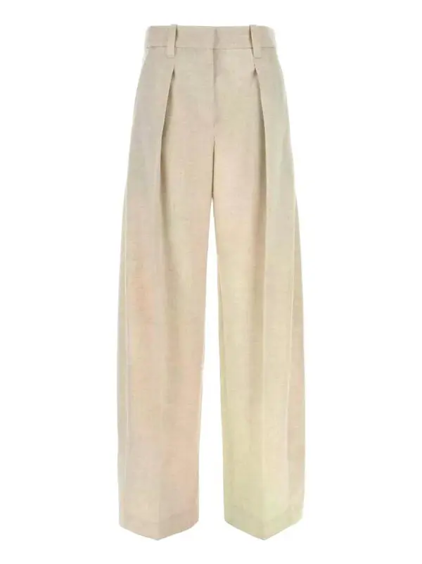 Brunello Cucinelli Pleated Wide-leg Trousers - Neutrals