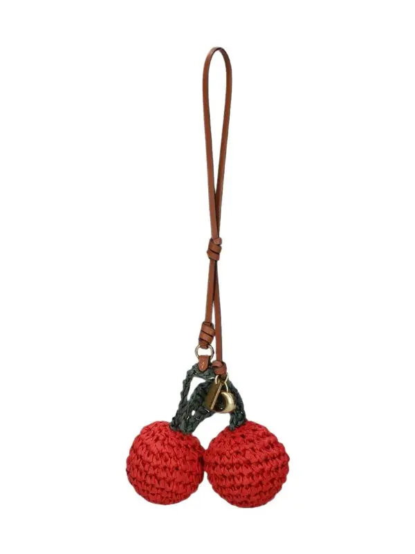 COACH Cherry Crocheted Bag Charm - Red