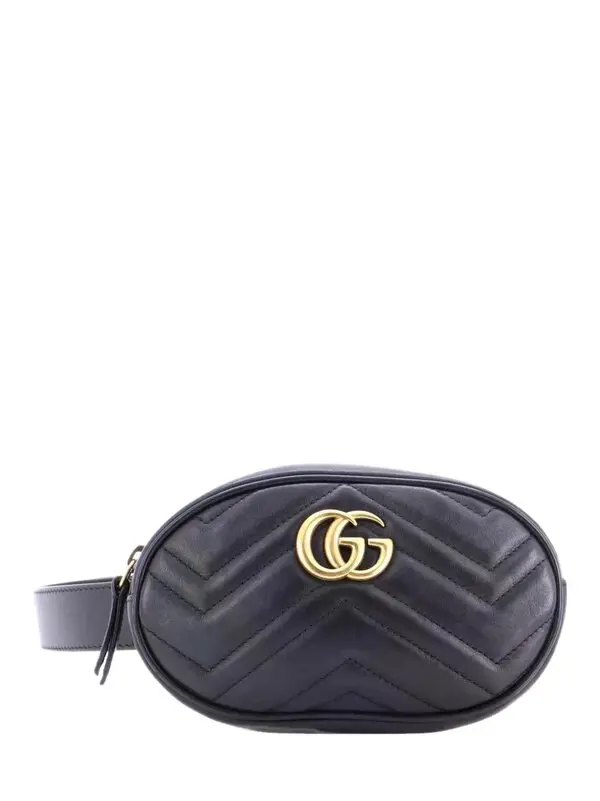 Gucci Gg Marmont Matelasse Leather Belt Bag - Black