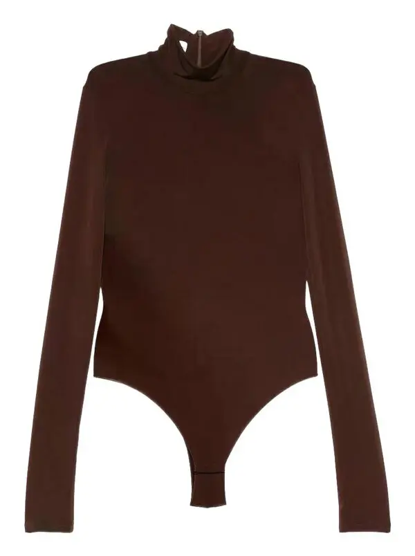 Andamane Ziggy High-neck Long-sleeve Bodysuit - Brown