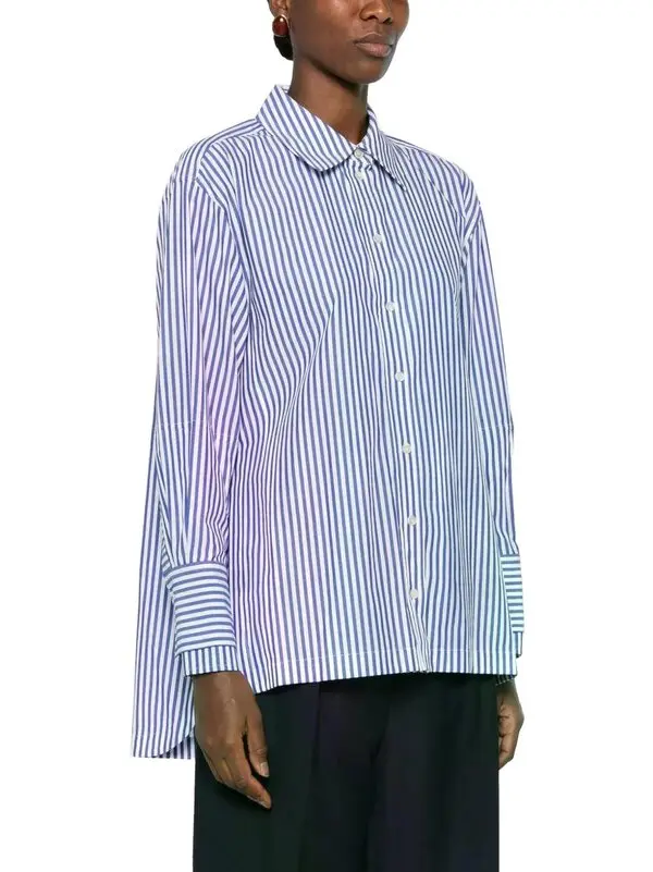 JOSEPH Theia Vertical-stripe Long-sleeve Shirt - Blue
