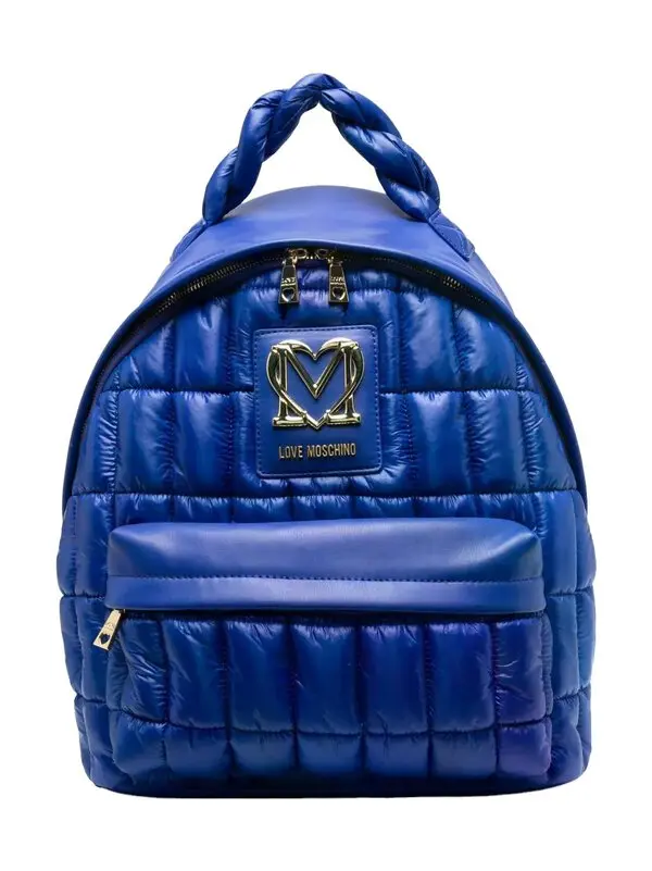 Moschino Padded Logo-lettering Backpack - Blue