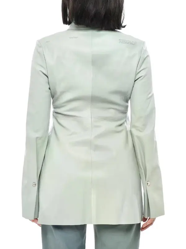 Off-White Long-sleeve Leather Shirt - Green