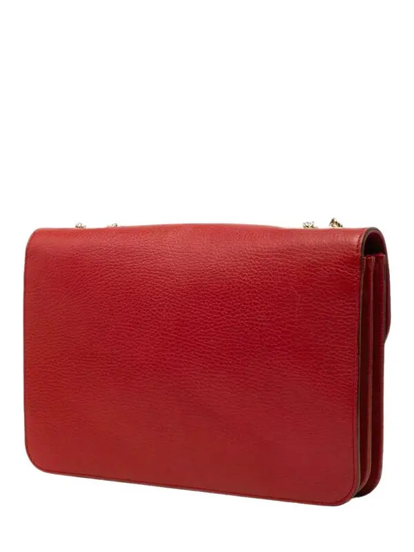 Gucci 2000-2015 Medium Dollar Calfskin Crossbody Bag - Red