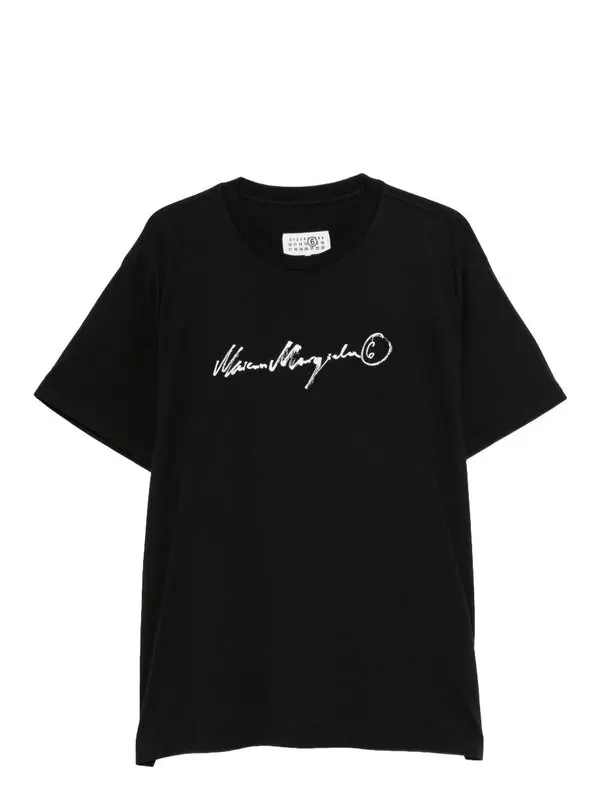 MAISON MARGIELA Logo Cotton T-shirt - Black