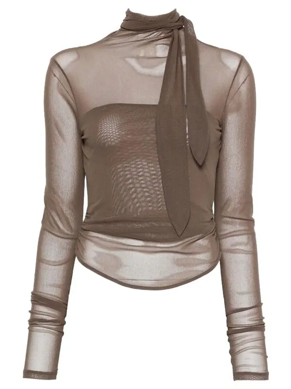 LEMAIRE Ballerina Foulard Top - Brown