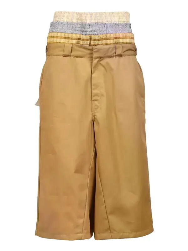 AWGE Stacked-waistband Bermuda Shorts - Neutrals
