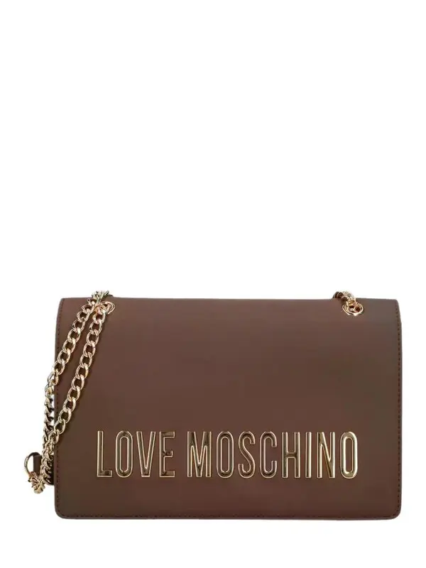 Moschino Logo Embellishment Shoulder Bag - Brown