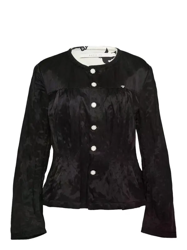 RENLI SU Gathered Silk Jacket - Black