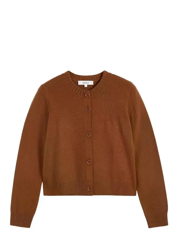 Chinti & Parker Crew-neck Button-up Cardigan - Brown