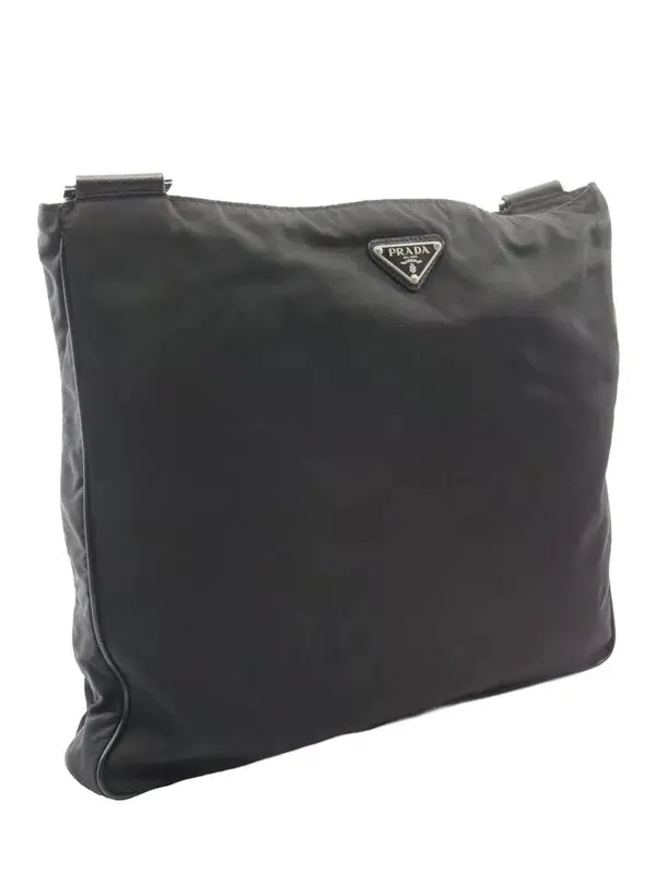 Prada 2000s Triangle-logo Shoulder Bag - Black