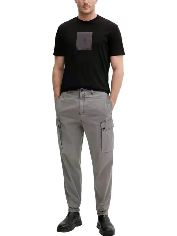 Armani Exchange Ripstop Texture Cuffed Cargo Trousers - Grey