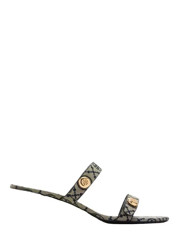 Tory Burch Romy T Monogram Button-embellished Sandals - Neutrals