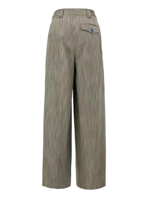 Paul Smith Herringbone Wide-leg Pleated Trousers - Grey
