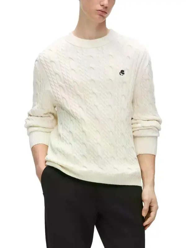 Karl Lagerfeld Cable Knit Sweater - Neutrals
