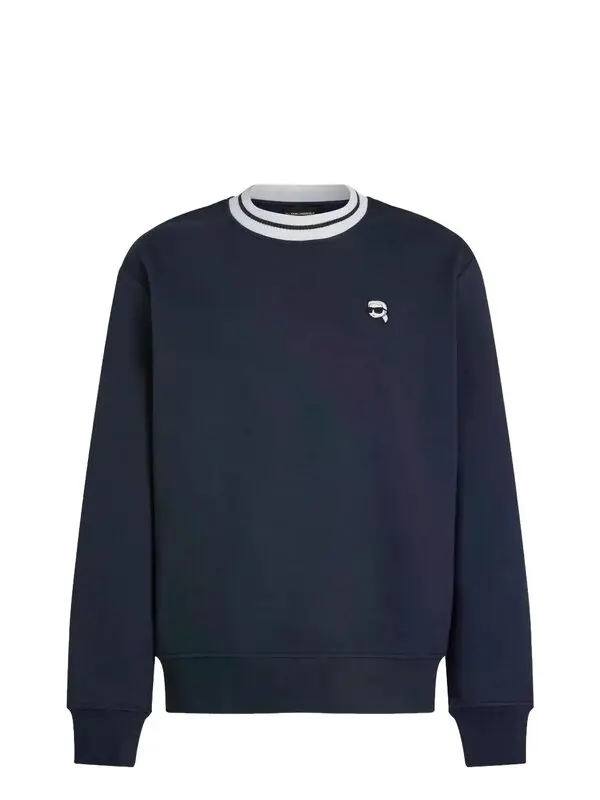 Karl Lagerfeld Ikon Striped-neck Sweatshirt - Blue
