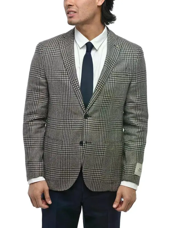 Corneliani Houndstooth Single-breasted Blazer - Grey