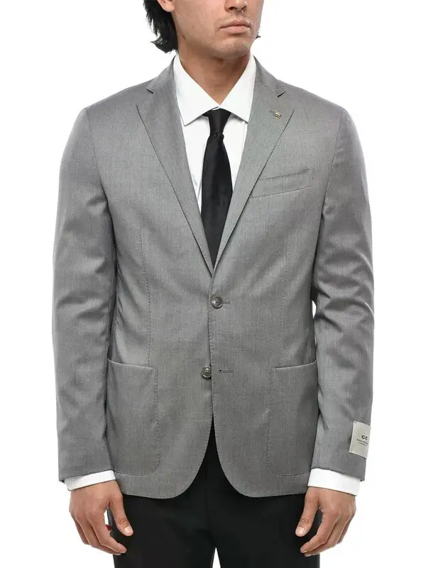 Corneliani Single-breasted Patch-pocket Blazer - Grey