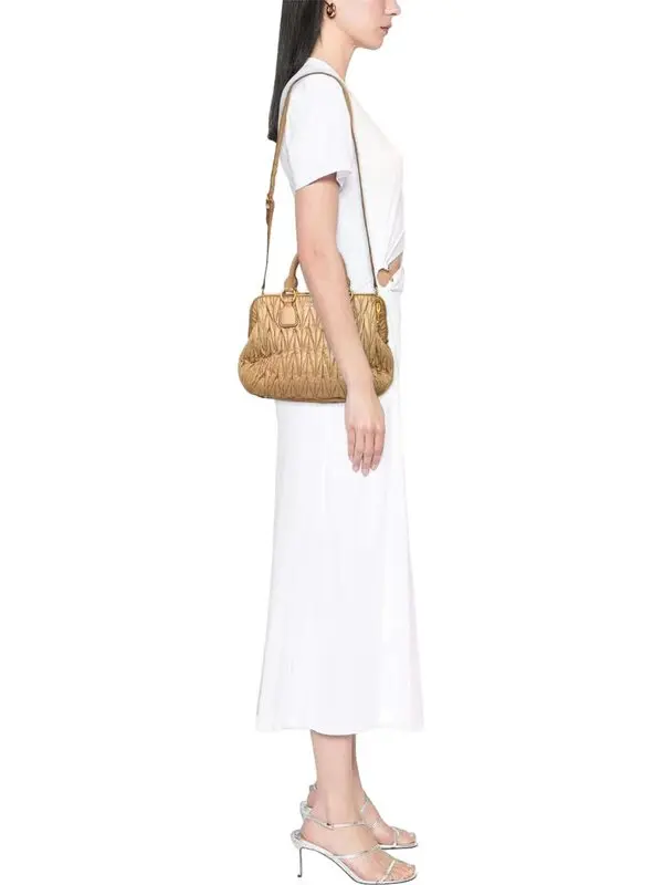 Miu Miu Matelasse Nappa Satchel - Neutrals