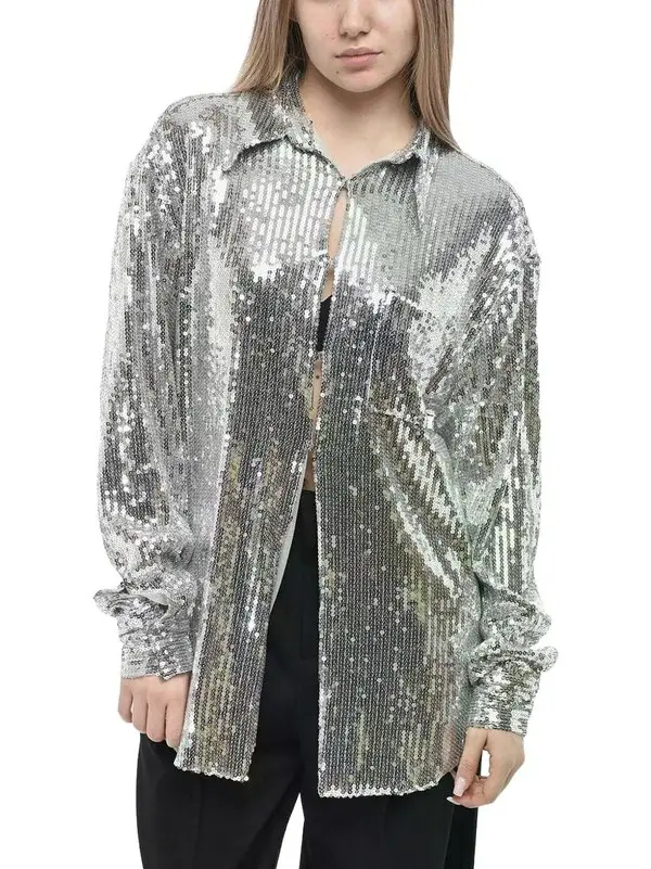 Giuseppe Di Morabito Sequin Embellished Shirt - Silver
