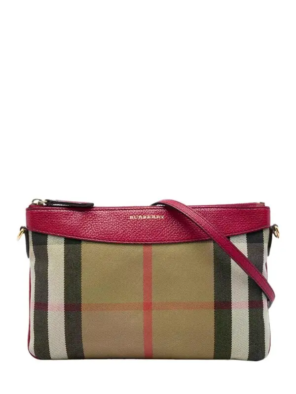 Burberry House Check Canvas Derby Peyton Crossbody Bag - Brown