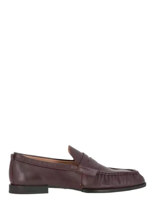 TOD'S Ruched Detail Loafers - Red