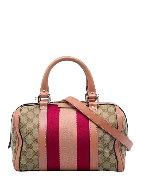 Gucci Gg Canvas Web Joy Boston Bag Satchel - Neutrals