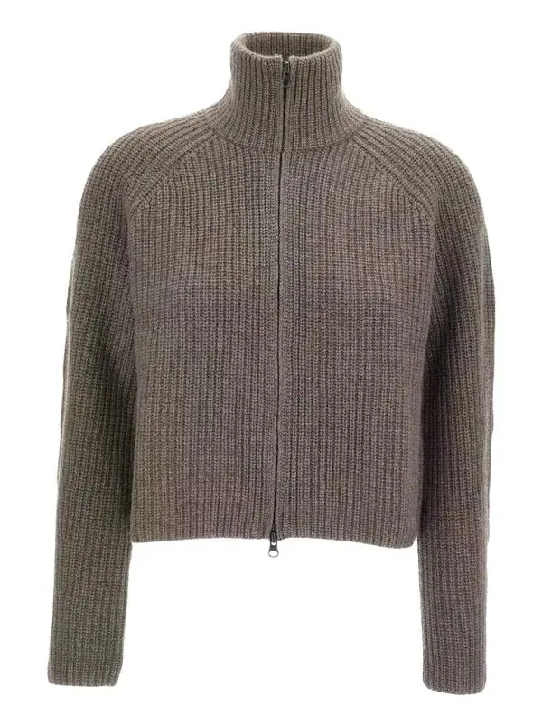 LISA YANG Sadie Zip Up Cardigan - Neutrals