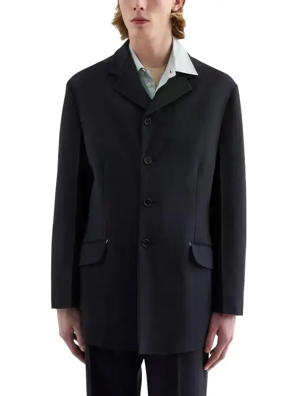 JIL SANDER Technical Crêpe Deconstructed Jacket - Black
